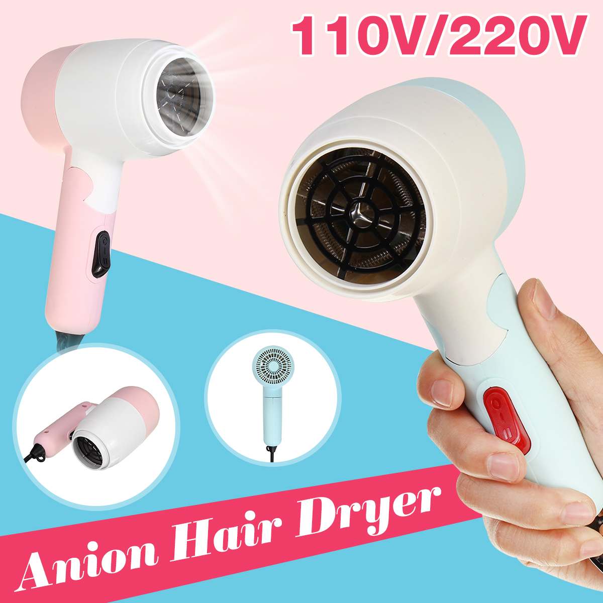 Opvouwbare Draagbare Mini Haardroger 1200W Reizige... – Grandado