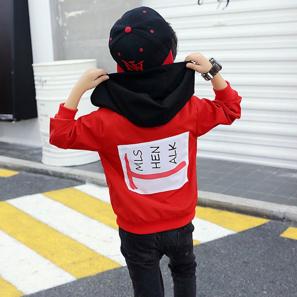 Boys Hooded Jacket Spring Windbreaker For Teenage ... – Grandado