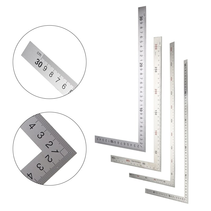 Stainless Steel L Shape Ruler Double Sided Ruler M... – Grandado