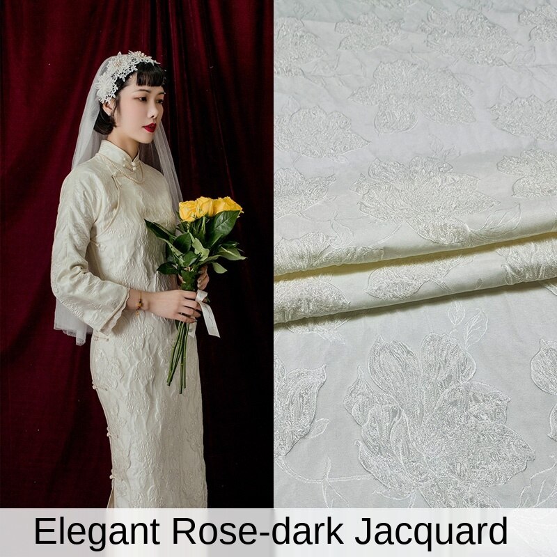 Puro rosa de color oscuro patrón de cheongsam de b... – Grandado