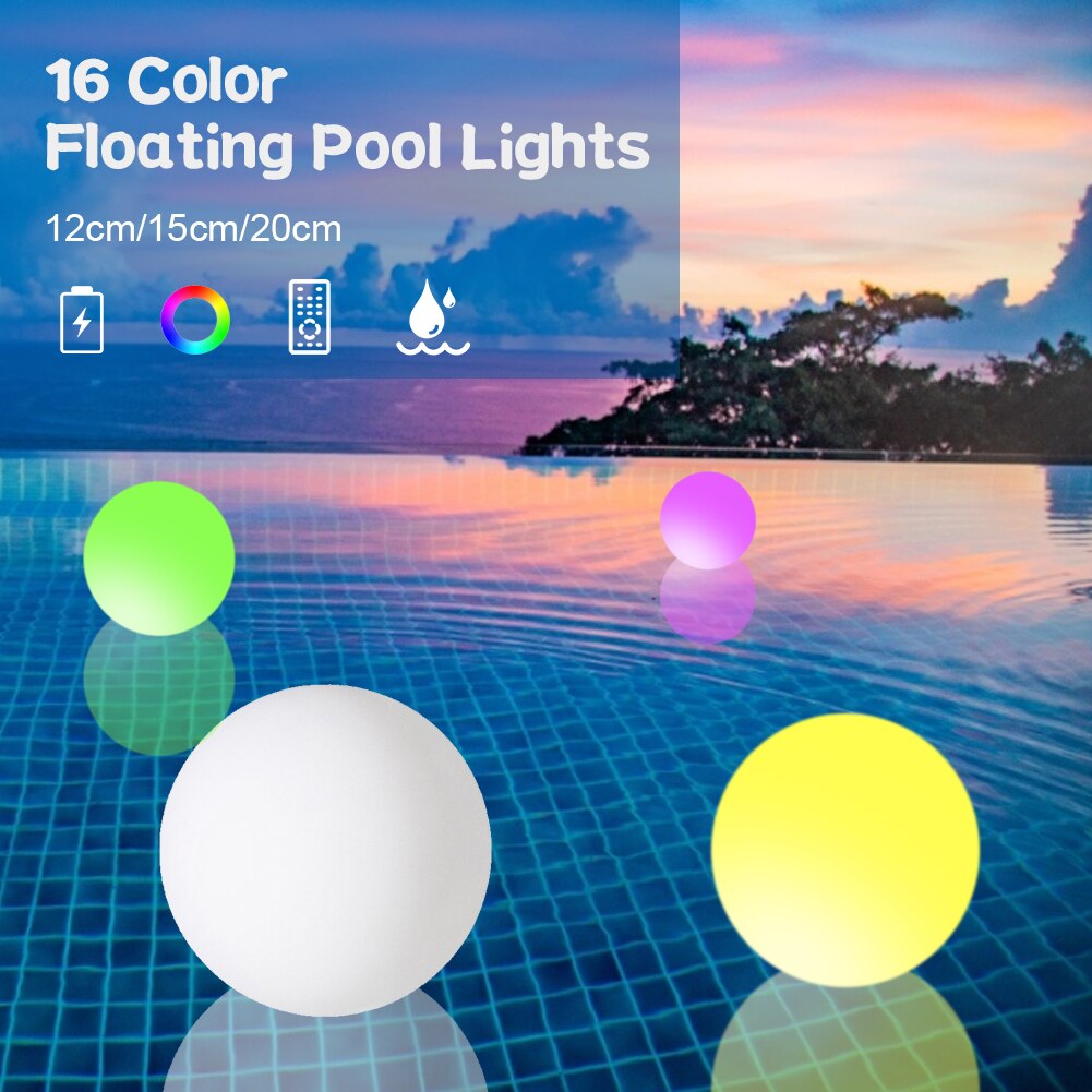 16 Color Floating Pool Lights Changing RGB LED Bal... – Grandado