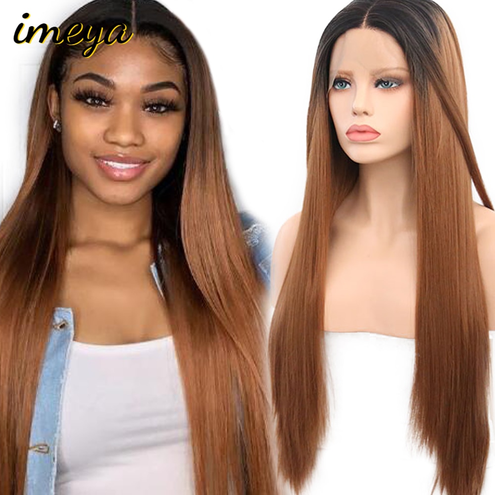 Fanxiton Ombre Pruiken 24 Inch Zijdeachtige Rechte... – Vicedeal