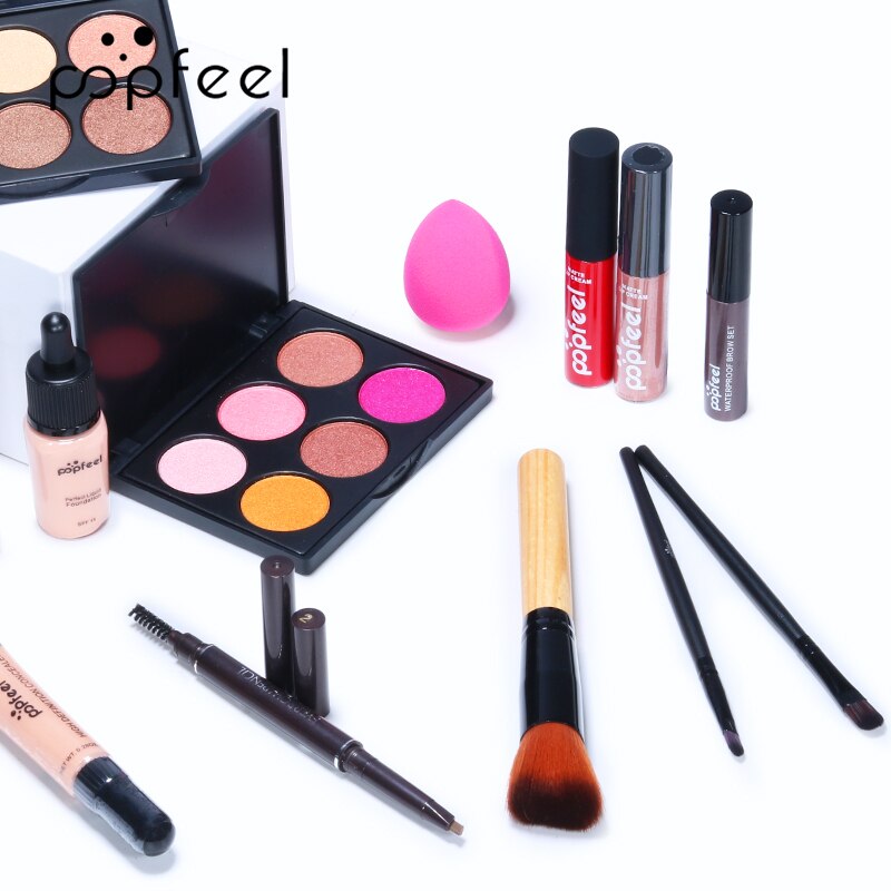 POPFEE Makeup Kit Starter Eyeshadow Lipstick Eyebr... – Grandado