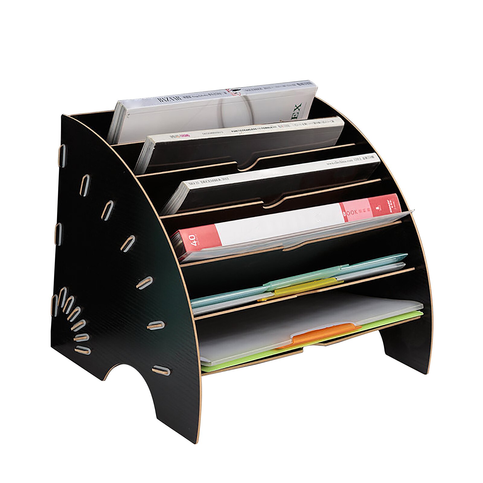 A4 Data Storage Rack Multi-layer Sector Houten Des... – Vicedeal