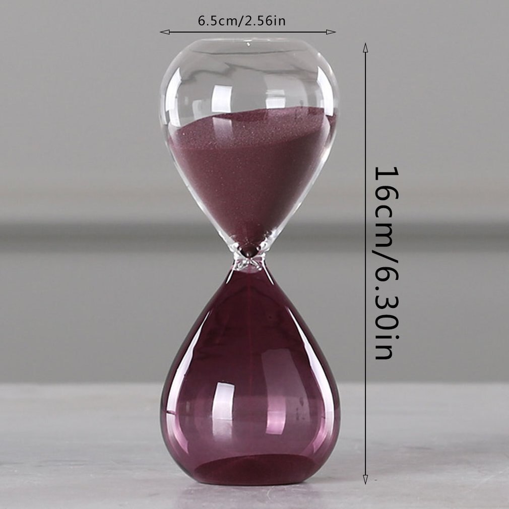 18H006 Hand-blown Timer Clock Magnetic Glass Sandg... – Vicedeal