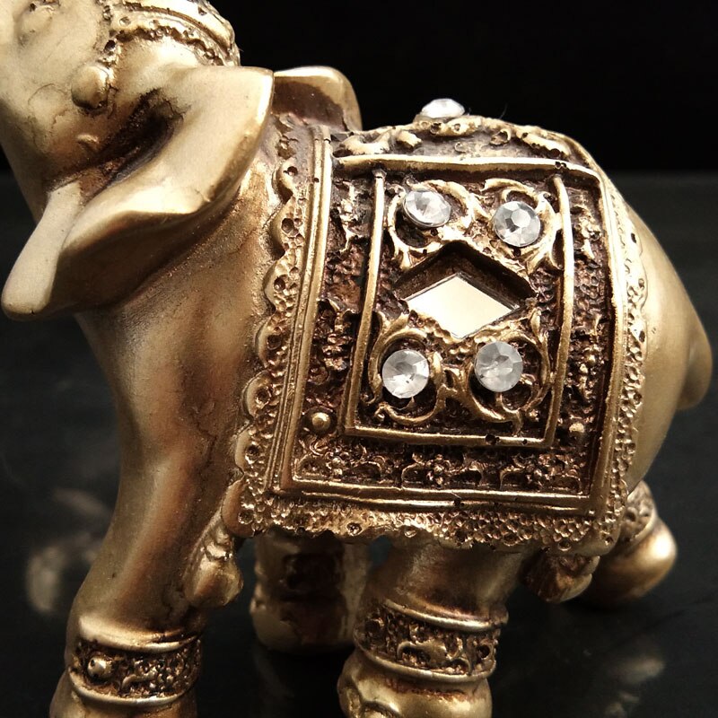 2pcs Feng Shui resin elephant Figurines Lucky Gold... – Grandado