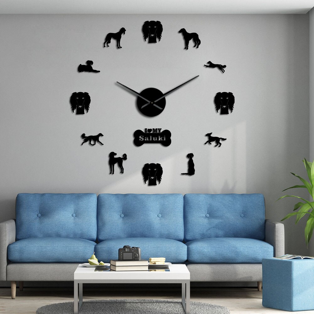Whippet Dog Breed Saluki DIY Giant Wall Clock Wall... – Grandado
