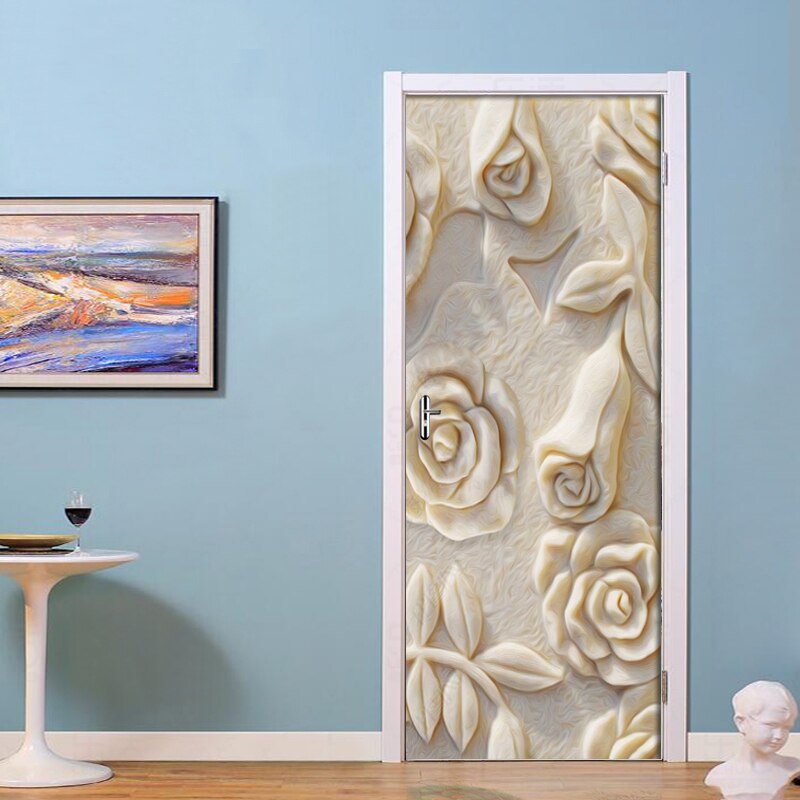 Home Decoration Door Sticker 3D Embossed Rose Wall... – Grandado