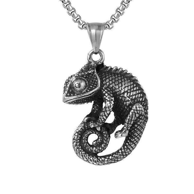 Gothic Rvs Kameleon Hanger Ketting Punk Biker Anim... – Vicedeal