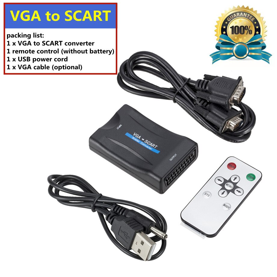 1080P VGA to SCART Video Audio Converter Adapter D... – Vicedeal