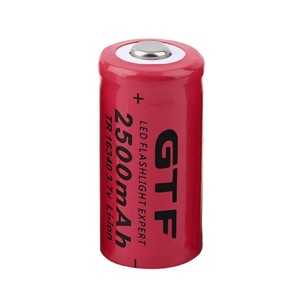 GTF 3.7V 2500mah 16340 Battery li-ion Rechargeable... – Grandado