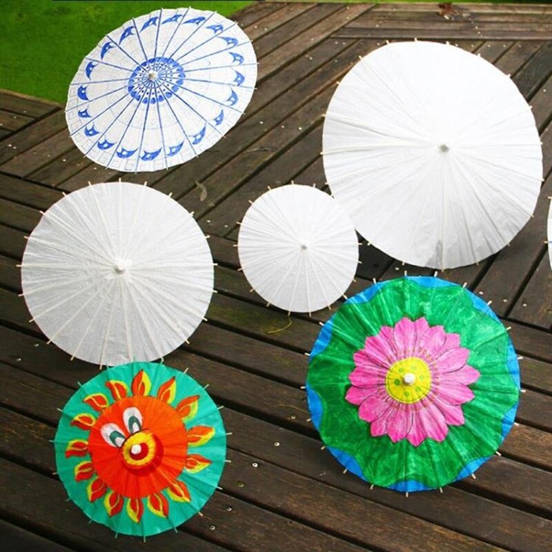 White Blank Chinese Paper Umbrella Parasol Kid Pai... – Vicedeal