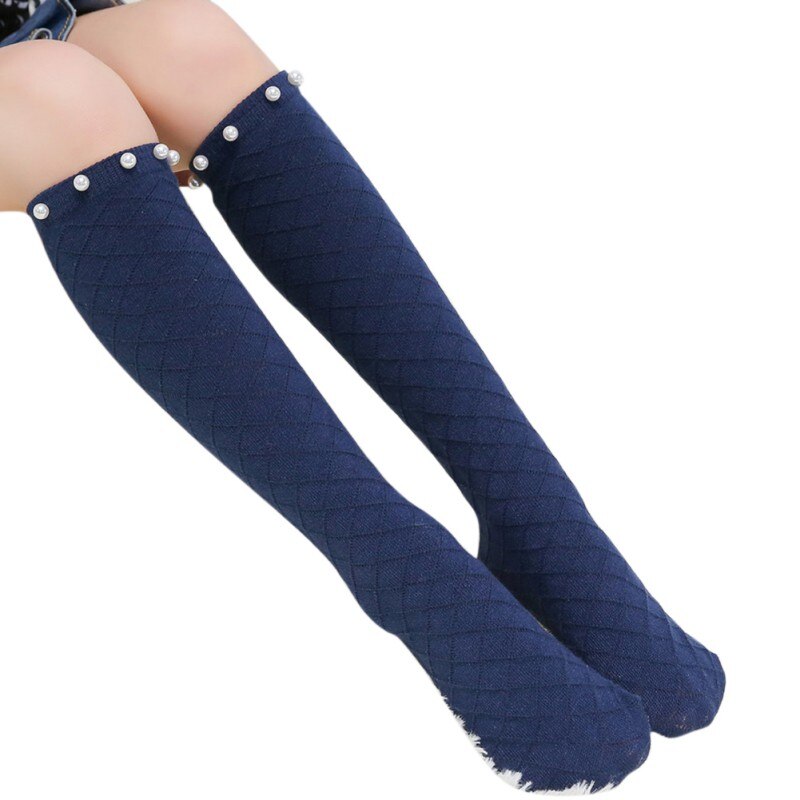 Middle Tube Socks Grated Pearl Mesh Knee High Sock... – Vicedeal