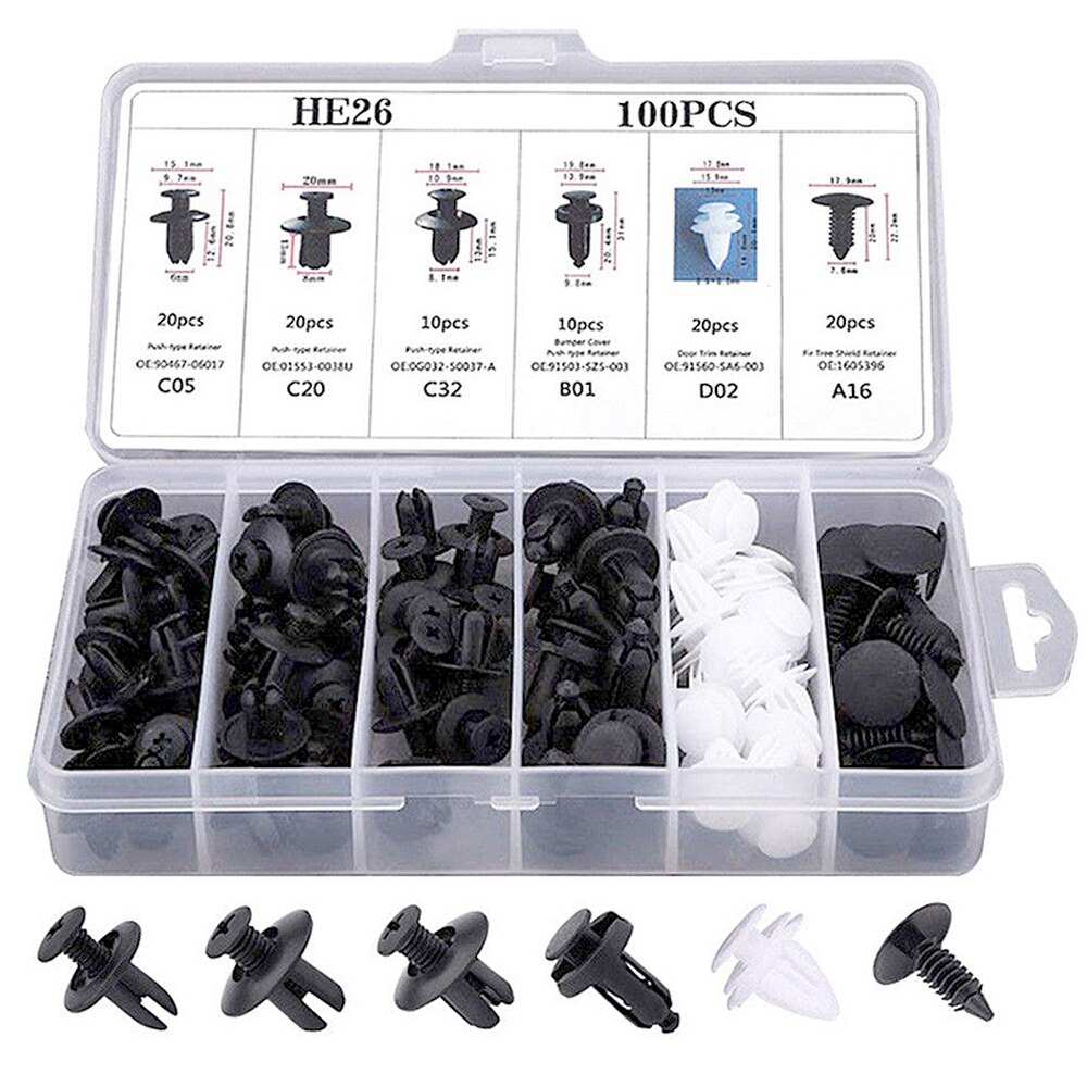 100pcs Mixed Auto Fastener Clip Car Body Push Reta... – Grandado