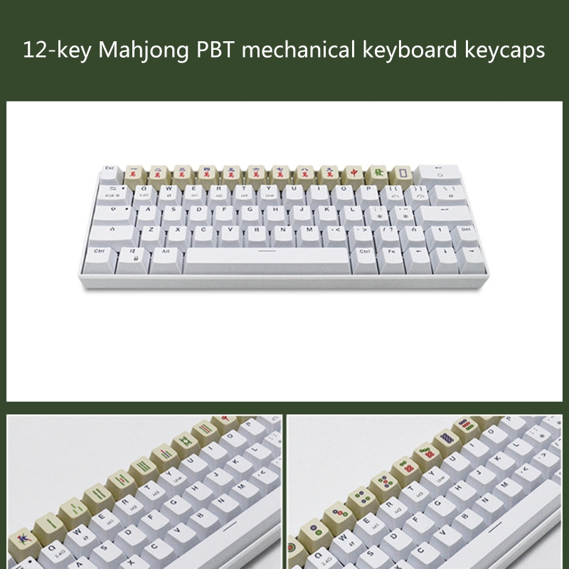 12 Keys PBT Keycaps Dye Sublimation Chinese Mahjon... – Grandado