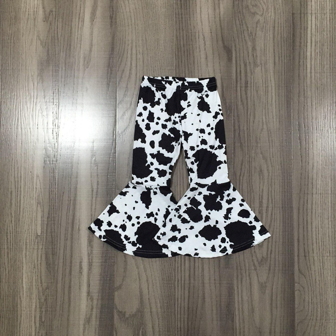 GirlyMax Spring Girls Long Bell Bottom Cow Print P... – Grandado