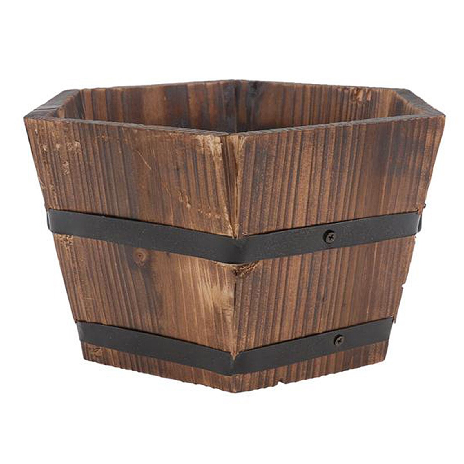 Flower Pots Bucket Rustic Style Wooden Barrel Tub ... – Grandado