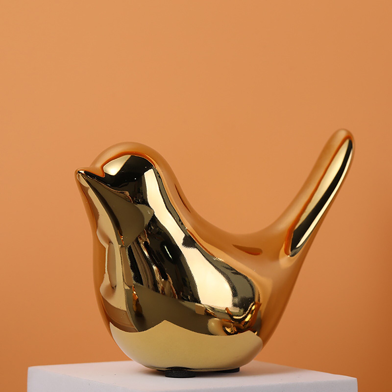 4# Golden Bird Figurines Modern Ceramic Bird Statu... – Vicedeal