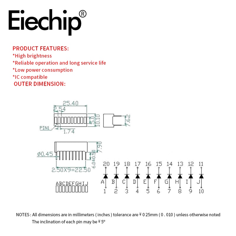 5pcs CL1010H super bright red light bar LED displa... – Grandado