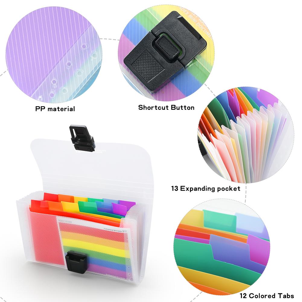 File Pocket Folder A6 Rainbow Organ Bag Data File ... – Grandado