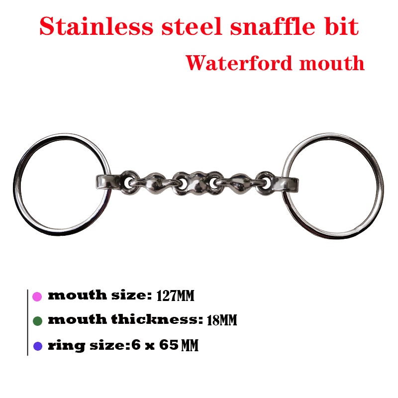 Stainless steel snaffle bit.Waterford mouth.(BT053... – Grandado