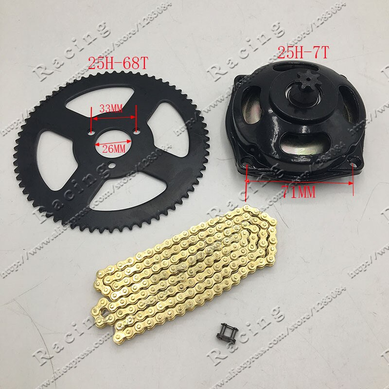 47cc 49cc pocket bike GOLD chain+front gear box+re... – Grandado