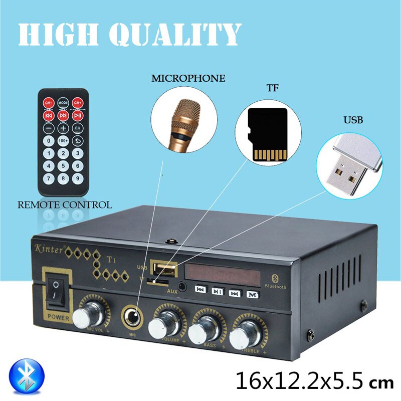 Neue Mikrofon Hifi Bluetooth Power Verstärker 12V ... – Vicedeal