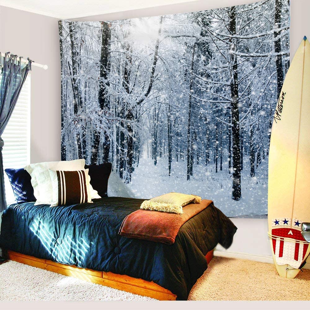 Nature Art Polyester Fabric Tapestry Winter Snow i... – Grandado