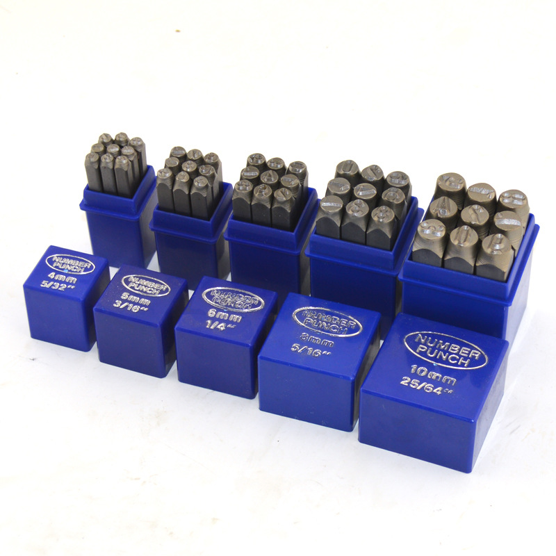 1 Set Nummers Stalen Metalen Sterven Lederen Stemp... – Grandado