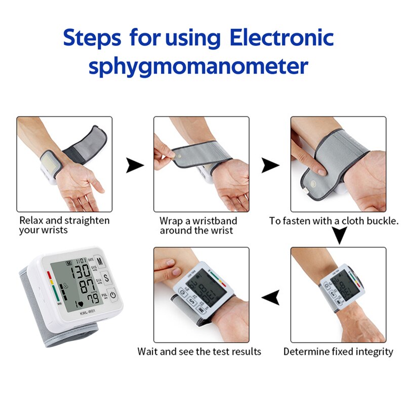 Blood Pressure Monitor Digital Wrist Cuff Pulse He... – Grandado