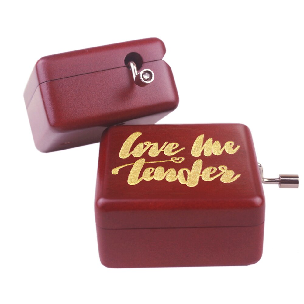 Rosiking Carved wooden hand crank Love me tender M... – Grandado