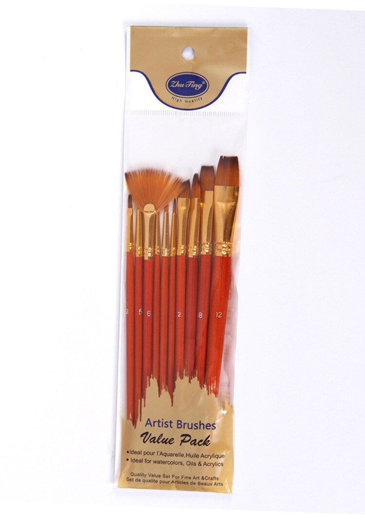 Multi-model nylon aquarel borstel 10 stok set begi... – Grandado