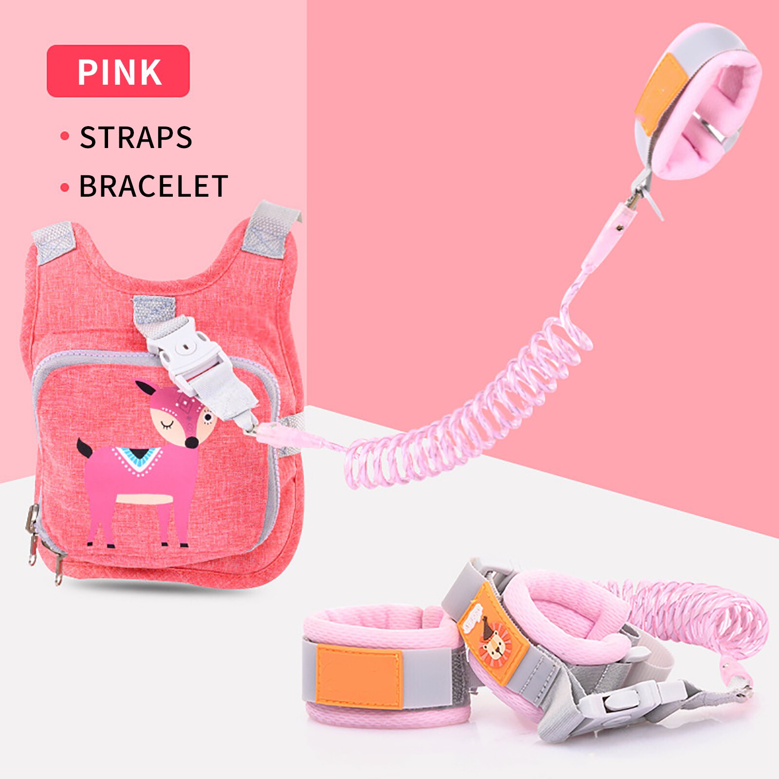 Baby Pink Reins Walking Harness Breathable Child S... – Grandado