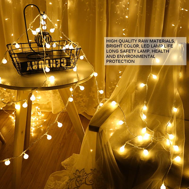10m x 100 led-lichtsnoer met witte bal, decoratie ... – Vicedeal