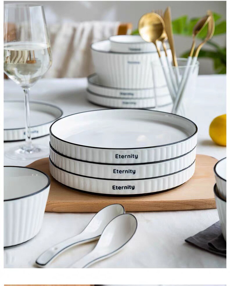 Solid Color Ceramic Plate Steak Food Plate Nordic ... – Vicedeal