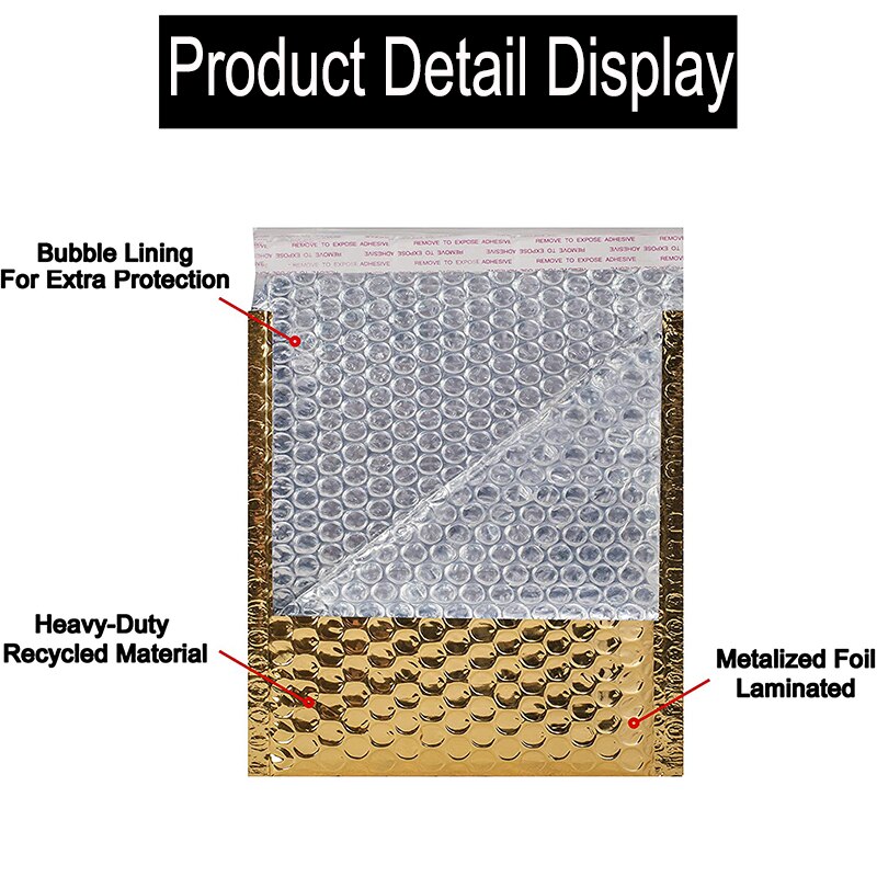 10pcs Gold Poly Bubble Mailer Envelopes Bags Self ... – Grandado