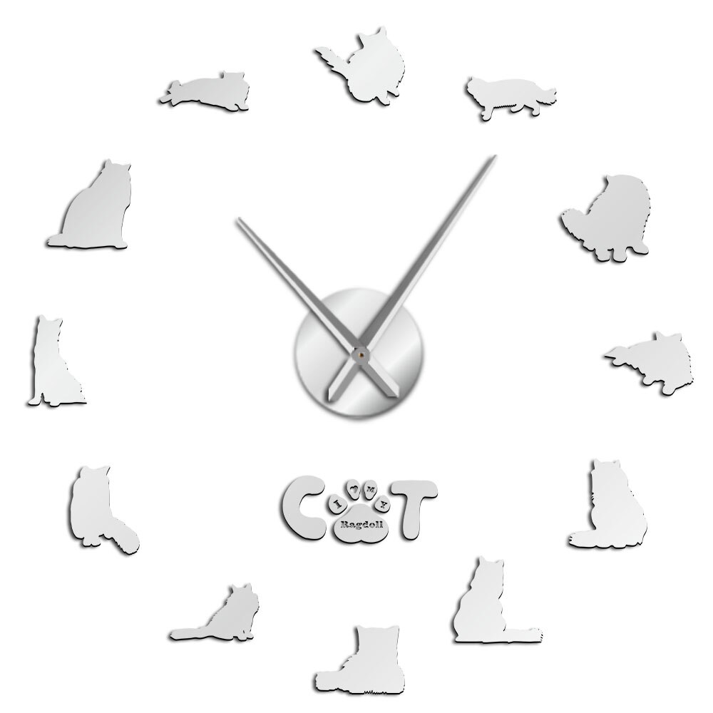 3D DIY Large Mirror Effect Frameless Ragdoll Cat W... – Vicedeal