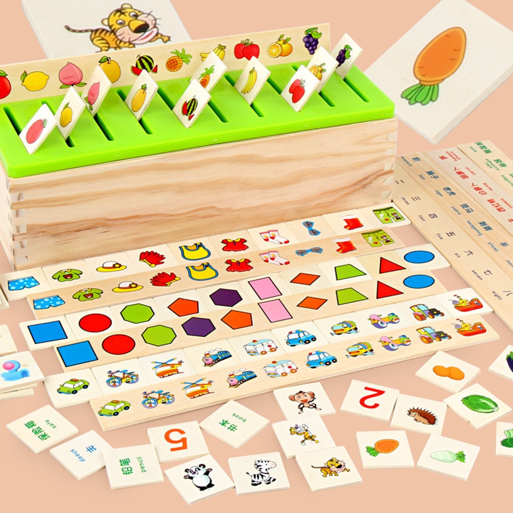 Baby Fruit Study Card Set Children Wooden Educatio... – Grandado