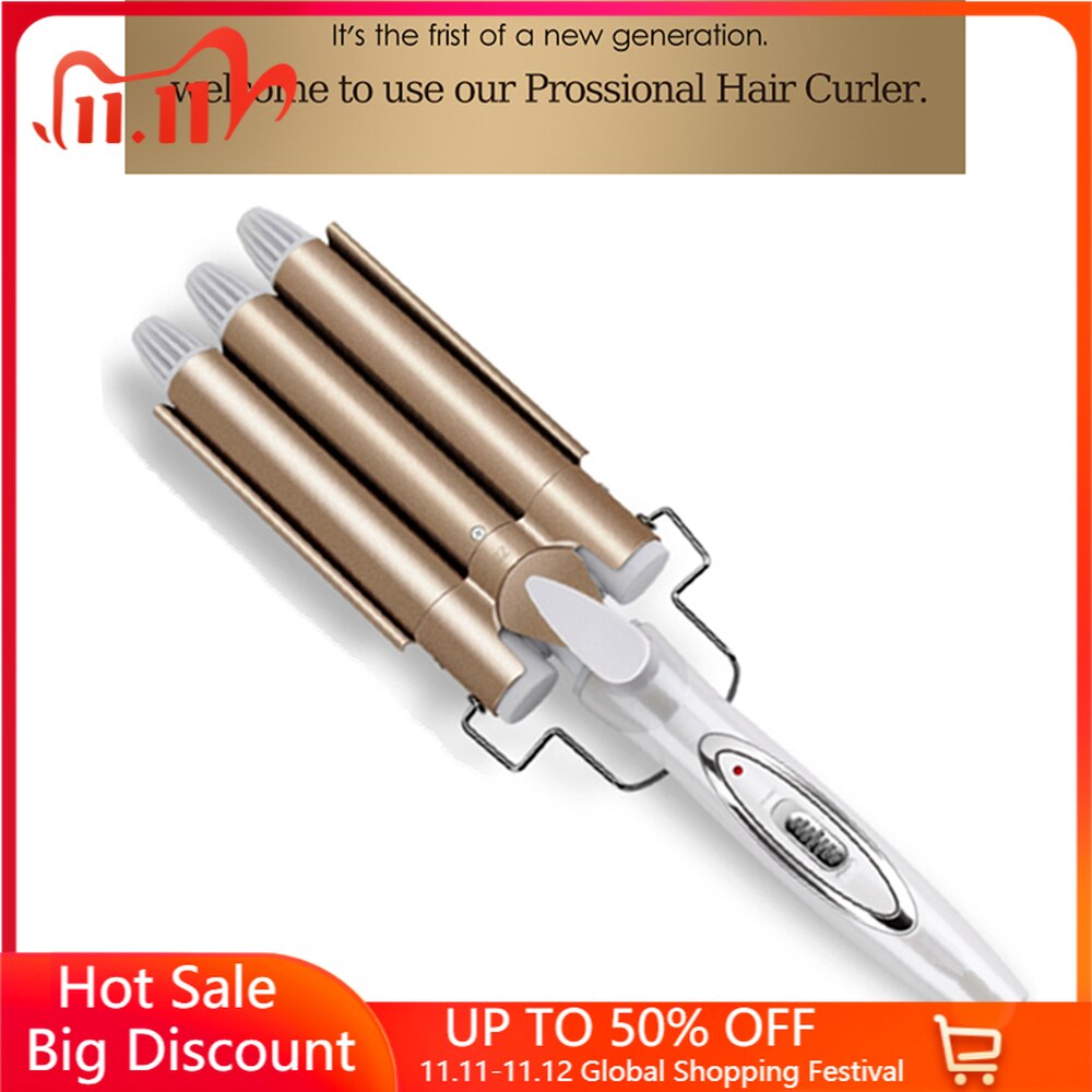 Triple Barrel Hair Curler Tourmaline Ceramic Hair ... – Vicedeal