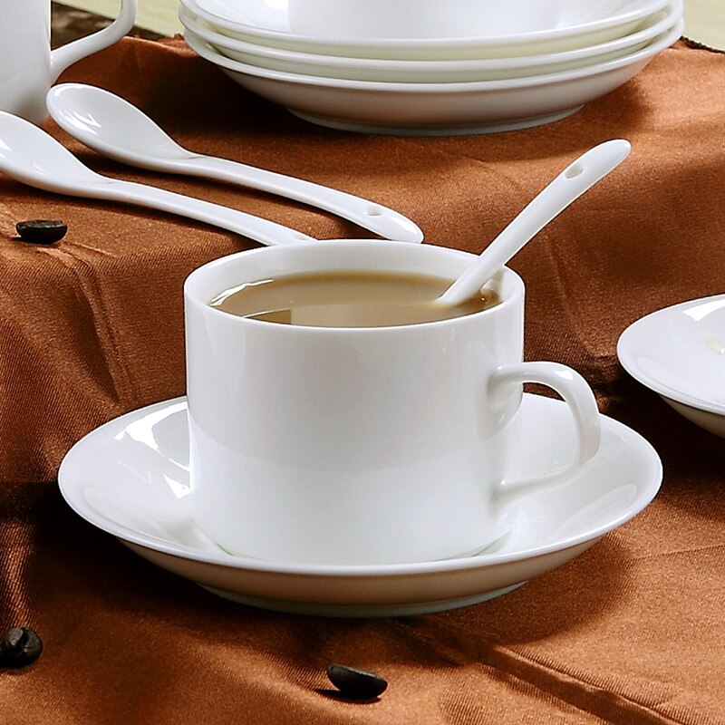 White European Style Ceramic Coffee Cup and Saucer... – Grandado