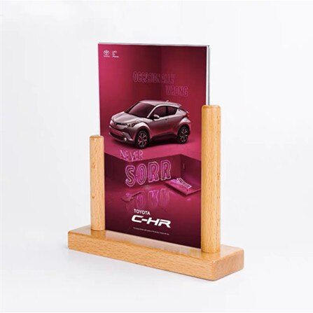 A5 Wood Clear Plastic Table Menu Stand Card Displa... – Vicedeal