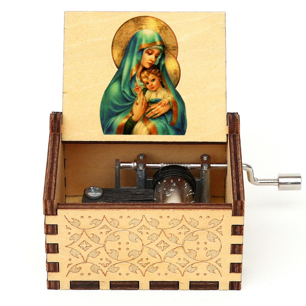 Vintage Engraved Music Box Wooden Musical Box 3D P... – Vicedeal