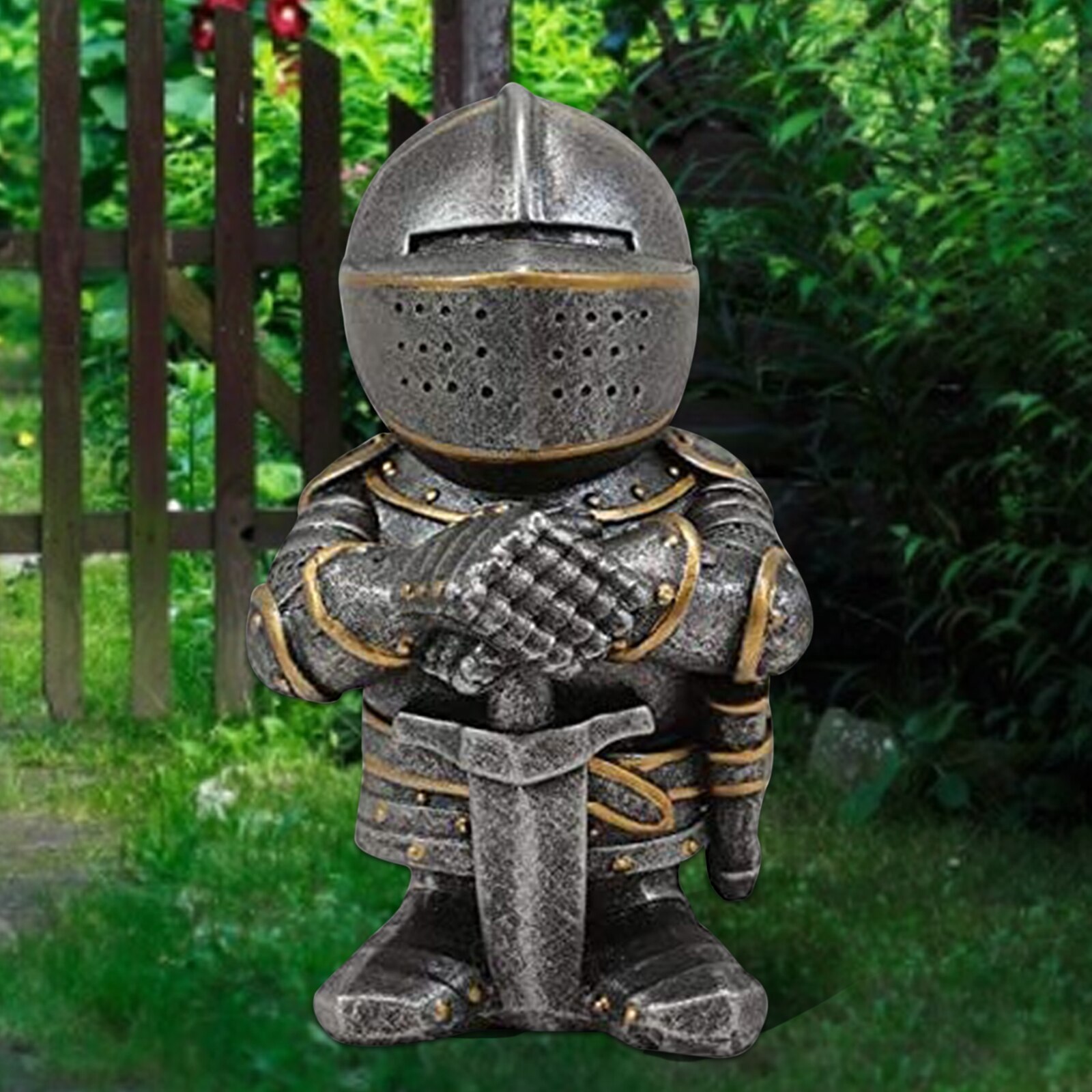 Resin Knight Guard Statue Garden War Armor Miniatu... – Grandado
