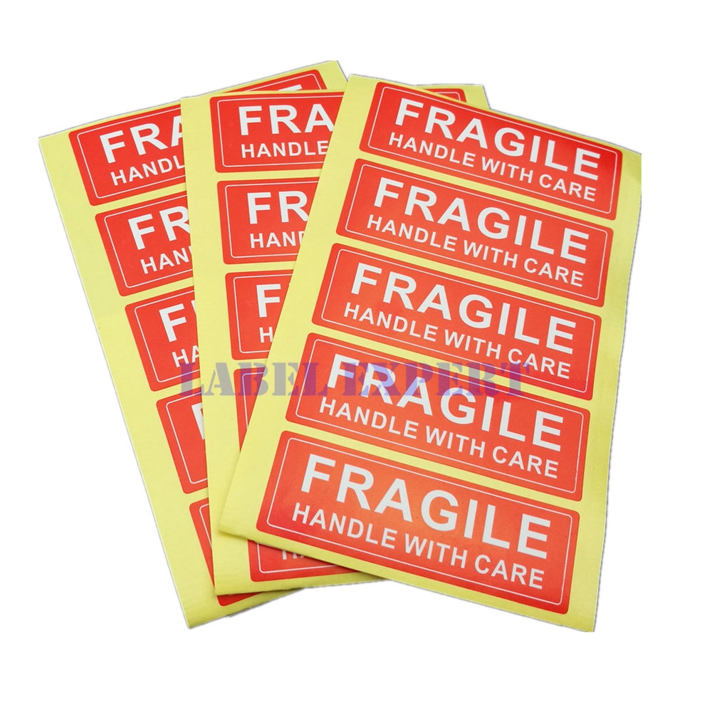 250PCS 1 x 3 inch FRAGILE Handle With Care Label S... – Grandado