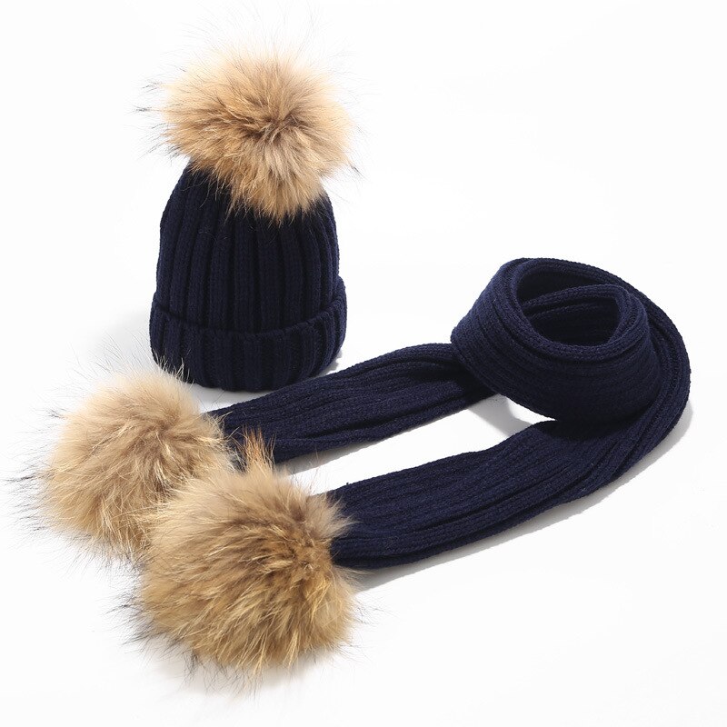 Kinderen Sjaal En Muts Sets Solid Meisje Faux Fur ... – Grandado