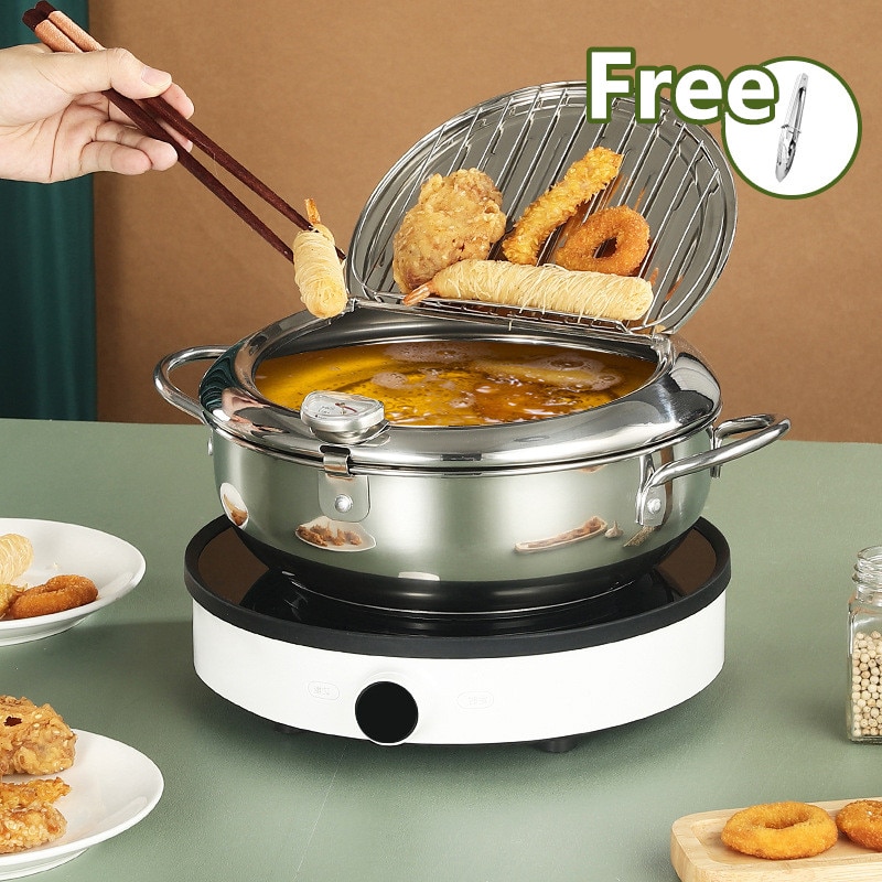 Deep Frying Pot Thermometre Tempura Fryer Pan Temp... – Vicedeal