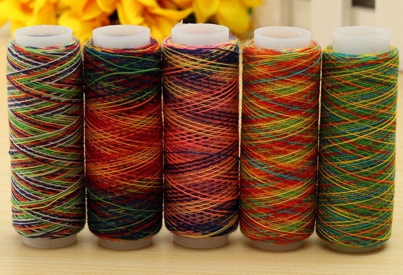 5Pcs/set Rainbow Color Sewing Thread Hand Quilting... – Vicedeal