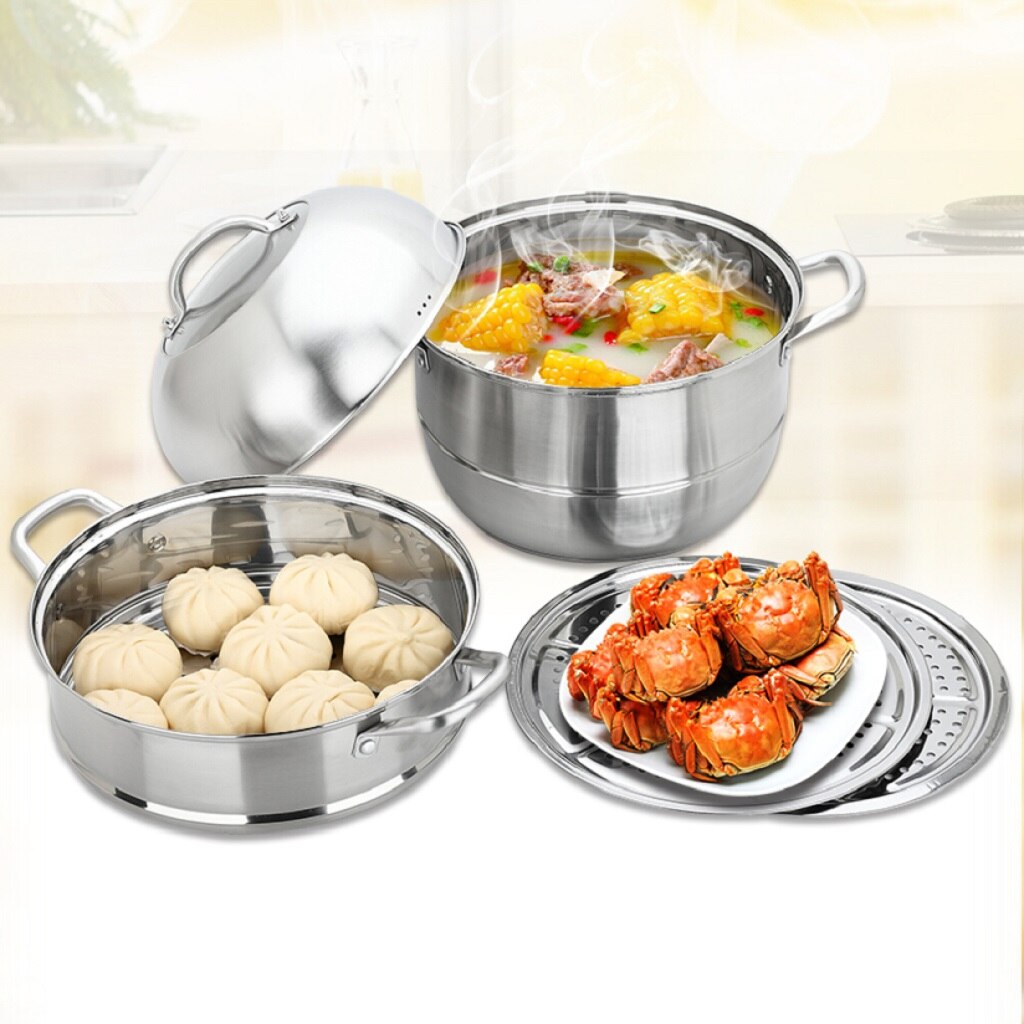 Premium 3 Tier Stainless Steel Steamer Set Steam P... – Grandado