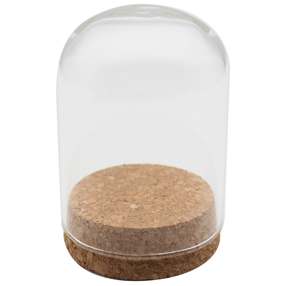 Glass Dome Display Wood Cork Bell Jar Cover Cloche... – Grandado