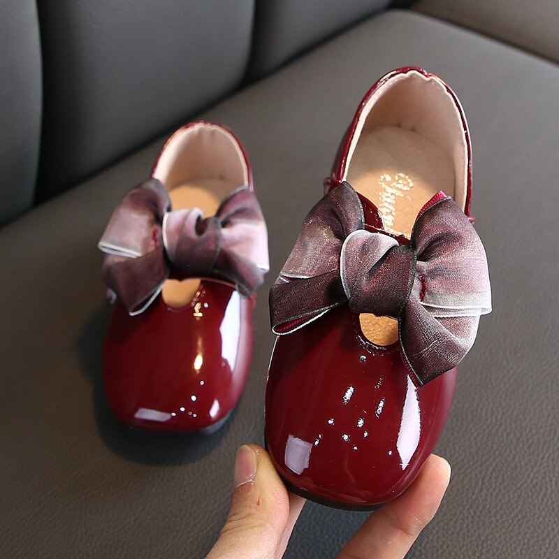 MudiPanda Bow Girl Leather Shoes For School Autumn... – Grandado